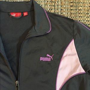 Puma | Jackets & Coats | Euc Gray With Purple Trim Puma Track Jacket ...